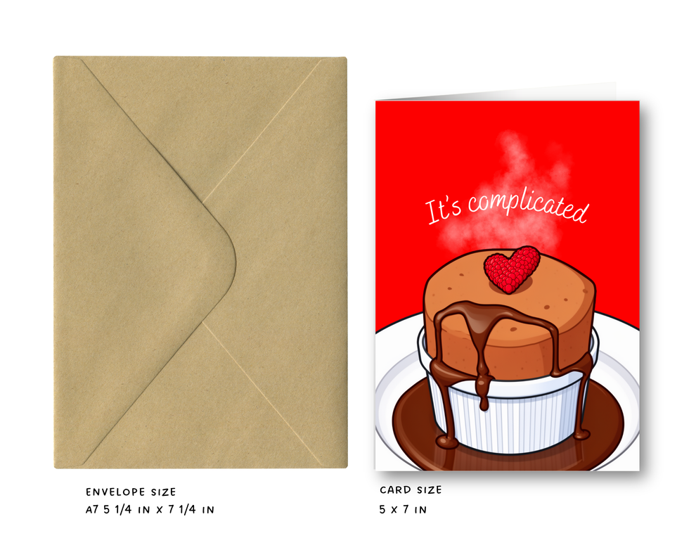 Chocolate Soufflé - Complicated Love, Valentines Greeting Card – Side ...